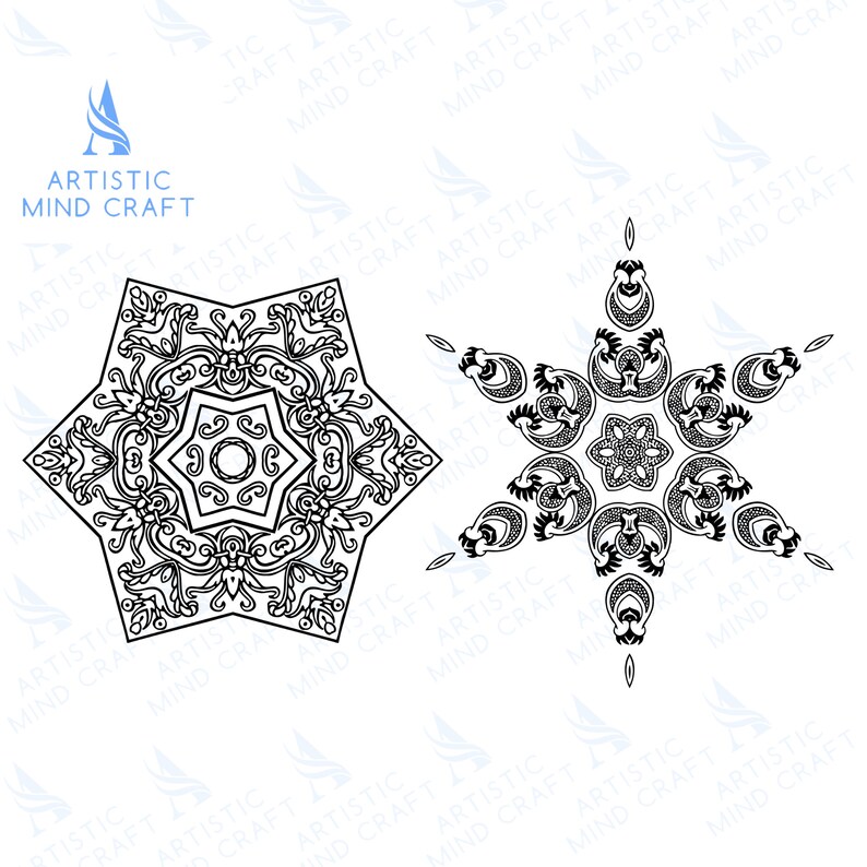 Mandala SVG PNG Set 8 Digital Download Mandala Easy Cut Mandala Vector ...