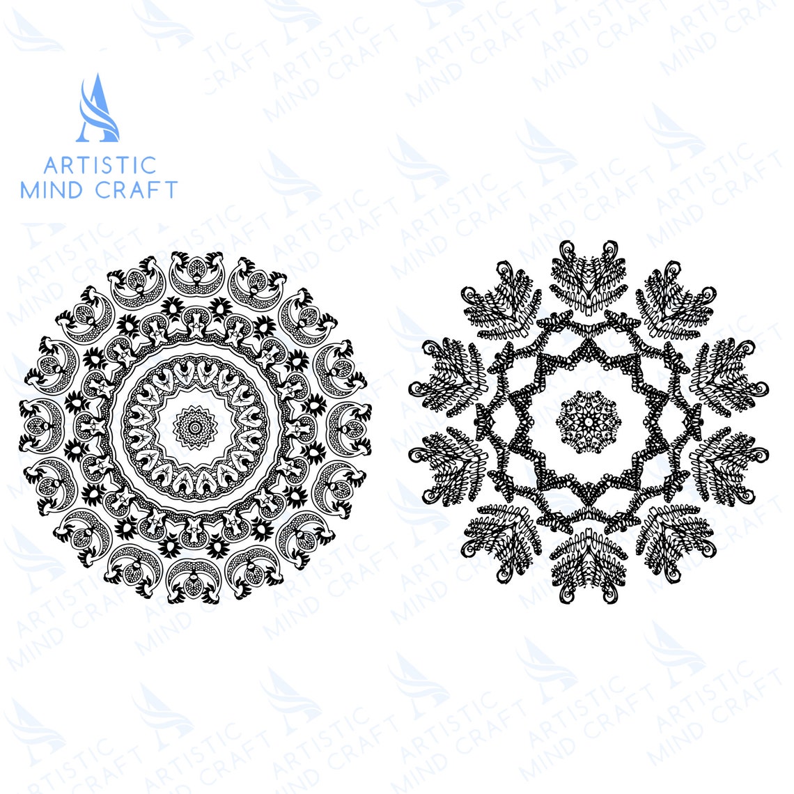 Mandala SVG PNG Set 8 Digital Download Mandala Easy Cut Mandala Vector ...