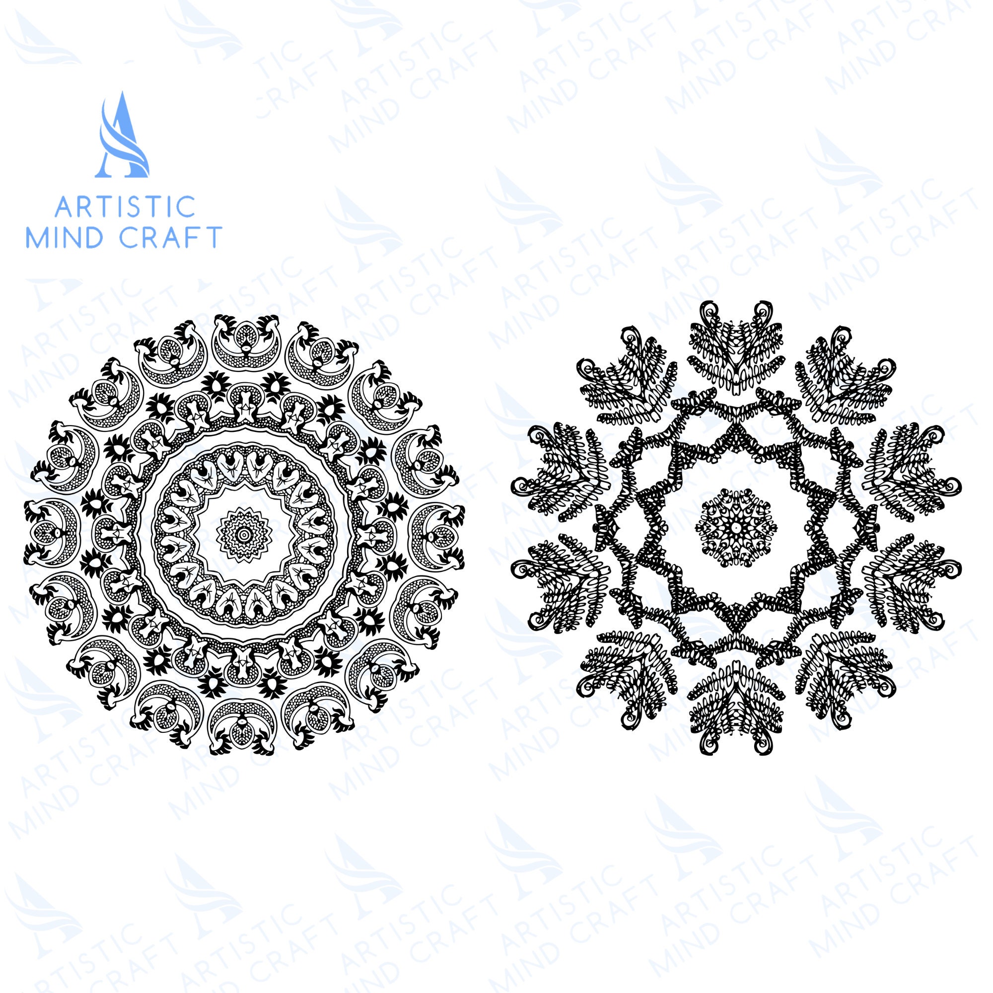Mandala SVG PNG Set 8 Digital Download Mandala Easy Cut Mandala Vector ...