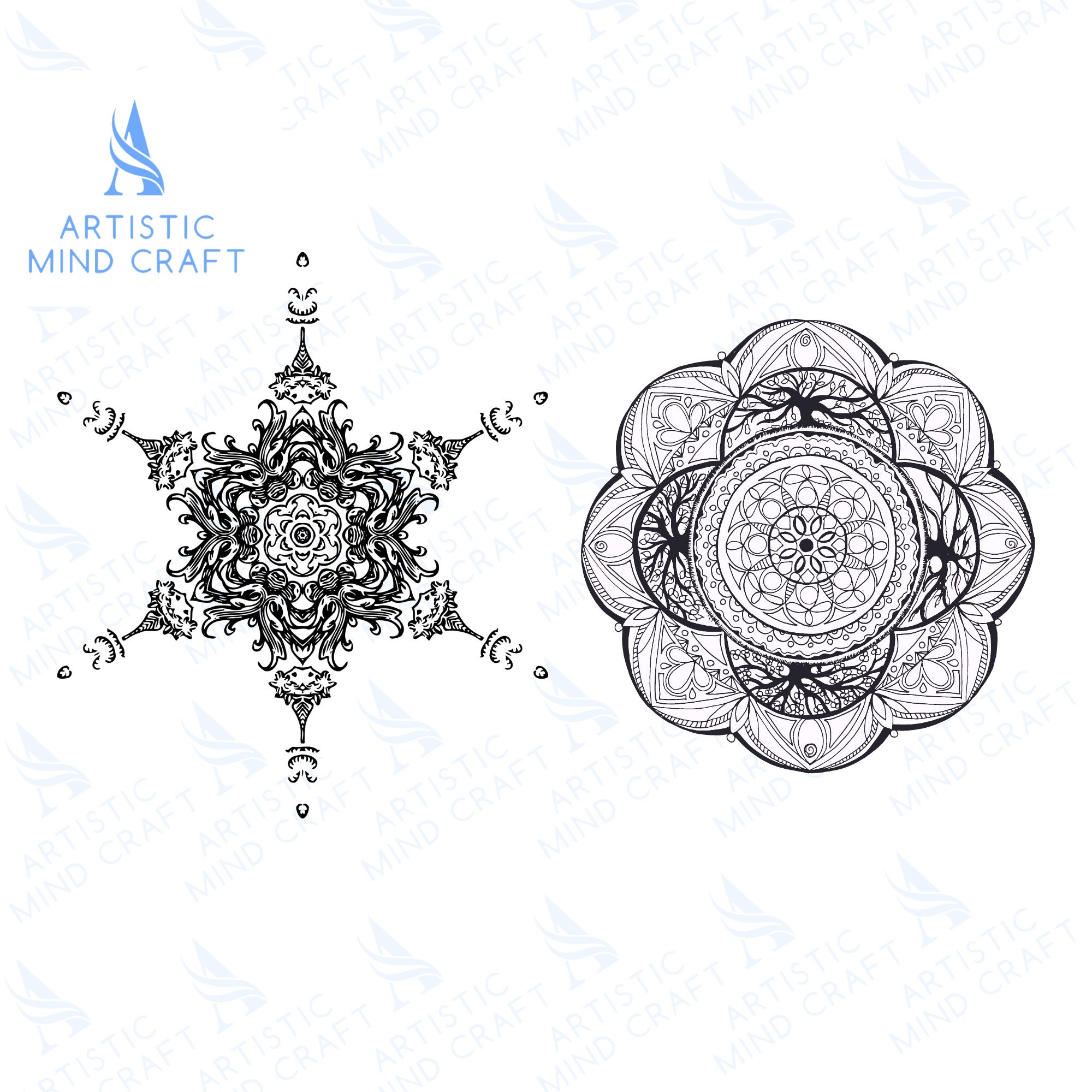 Mandala SVG PNG Set 8 Digital Download Mandala Easy Cut Mandala Vector ...