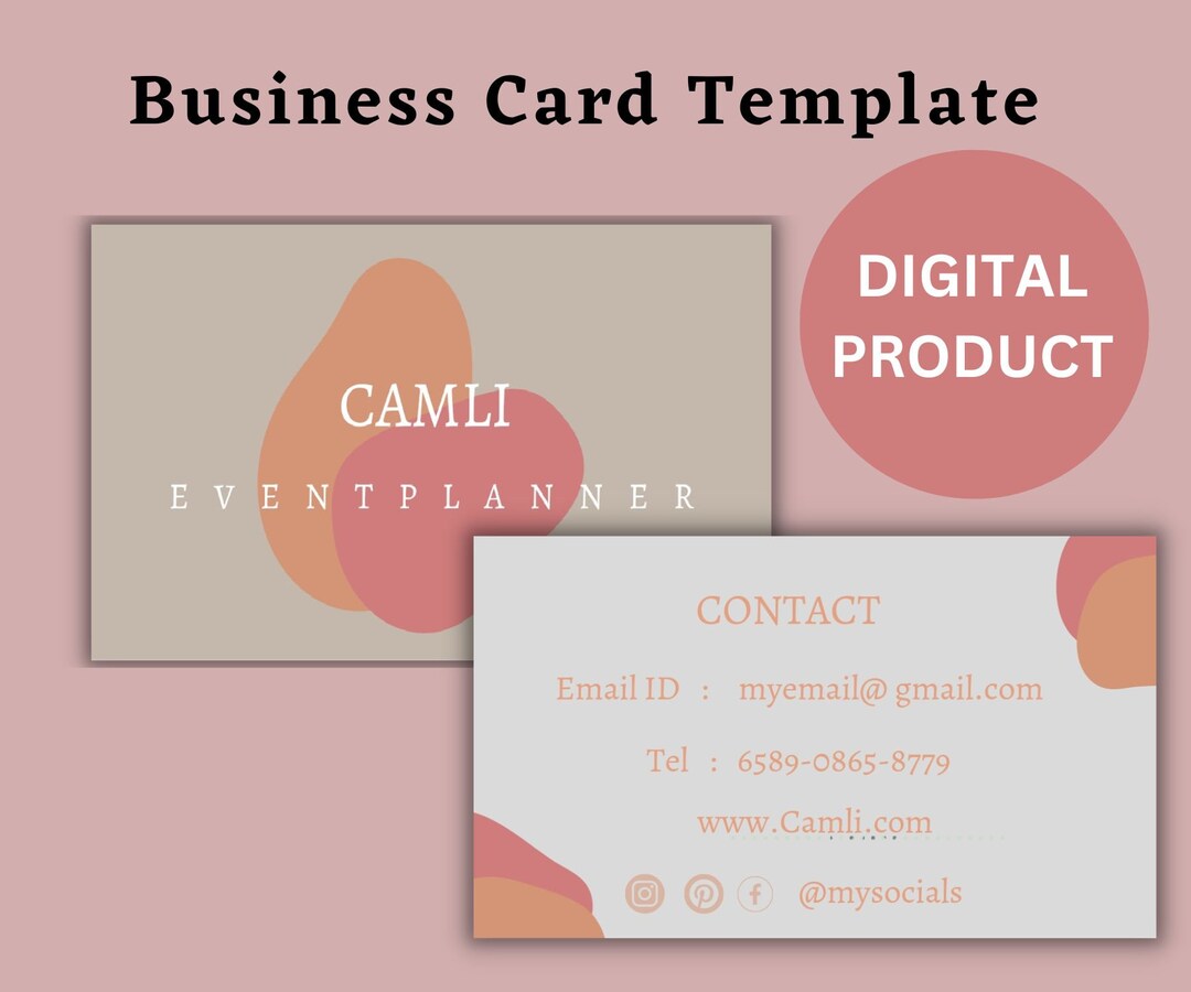 Editable Business Card Template, Minimalist Calling Card, Canva ...