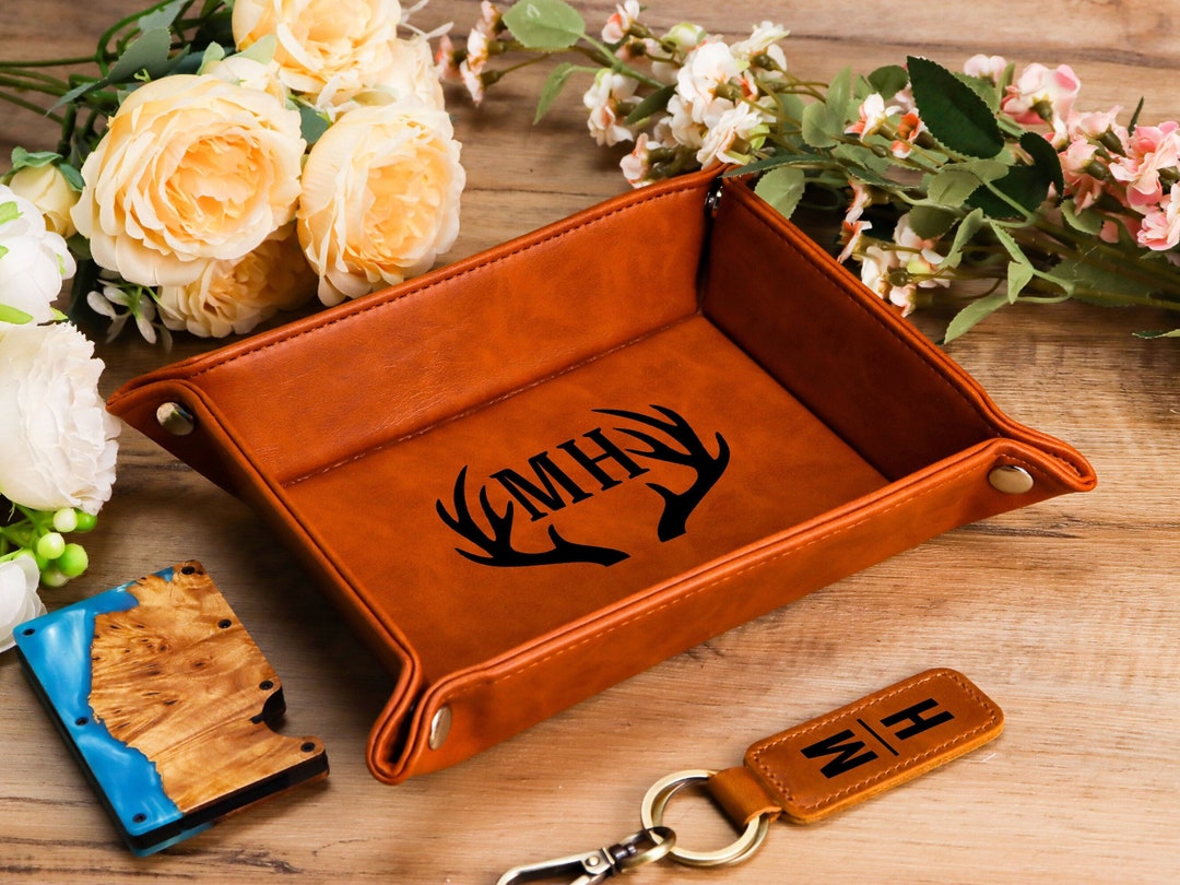 Personalized Engraved Leatherette Tray, BULK Office Gift, Home Favors ...
