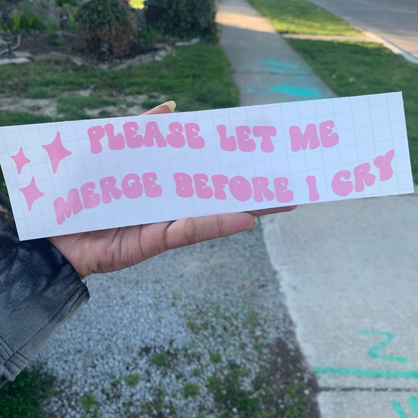Let Me Merge Before I Cry Sticker - Etsy