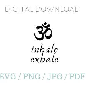Om / Breathe Inhale Exhale Yoga SVG - Etsy