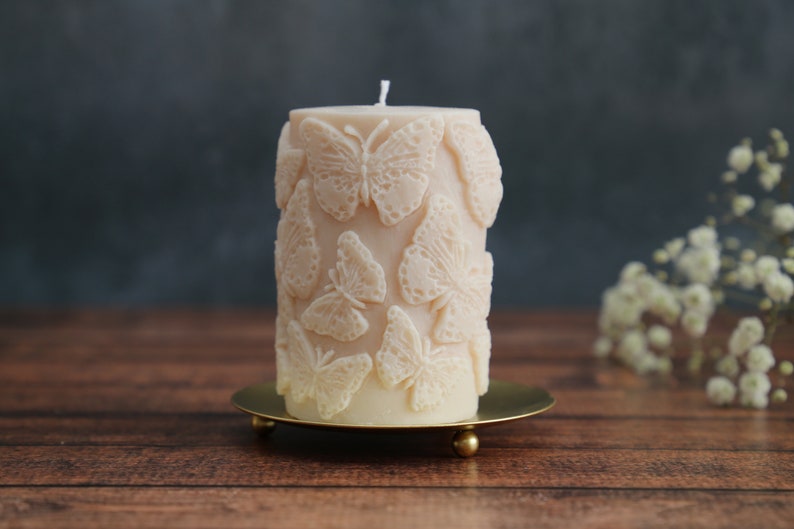 Butterfly Pillar Candle ,butterfly Gift and Décor Candle , Scented ...