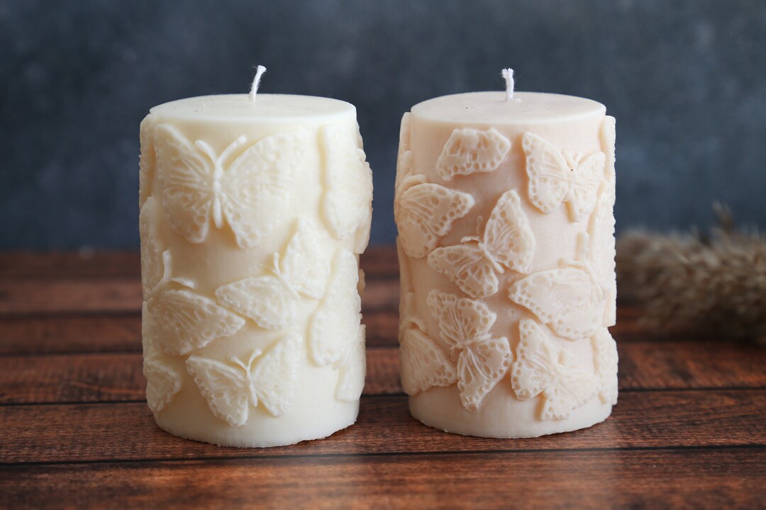 Butterfly Pillar Candle ,butterfly Gift and Décor Candle , Scented ...