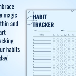 Habit Tracker Digital Habit Tracker Printable Habit Tracker - Etsy