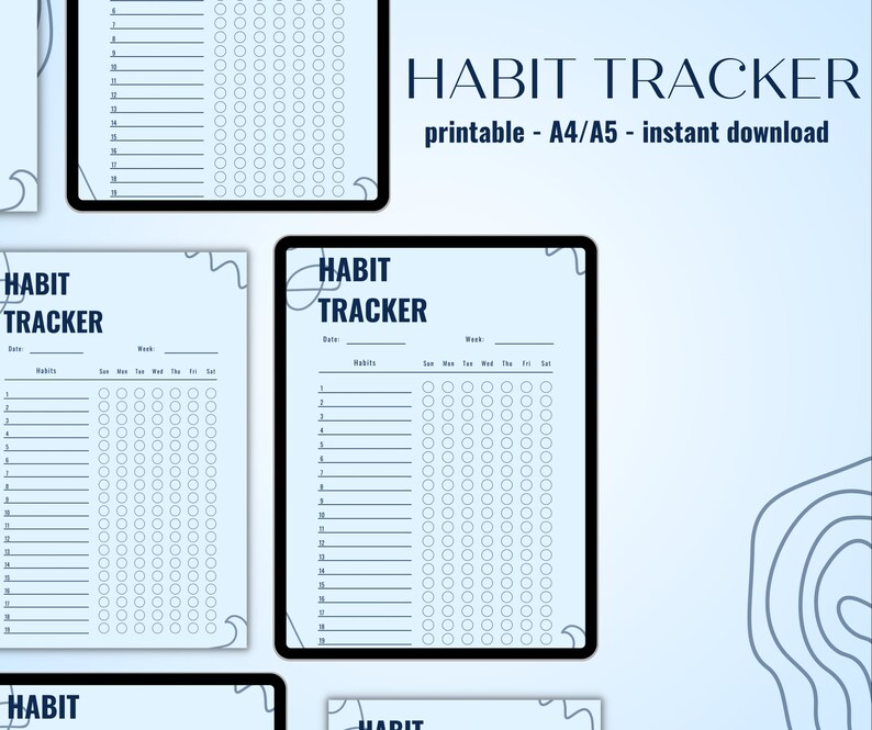 Habit Tracker Digital Habit Tracker Printable Habit Tracker - Etsy
