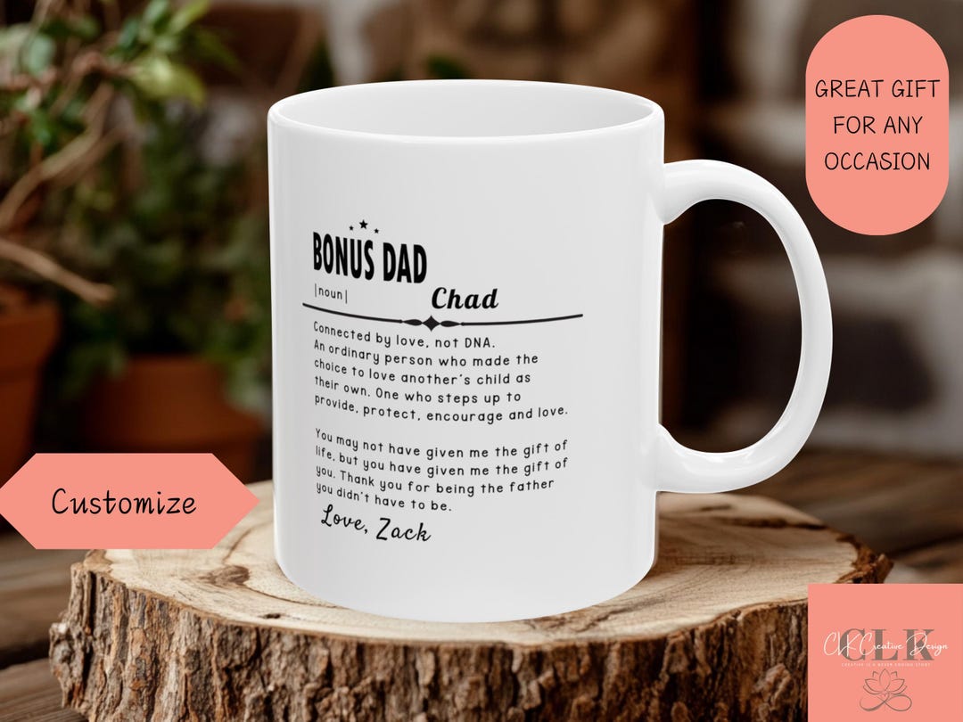 Personalized Bonus Dad Mug: Custom Stepfather Gift - Etsy