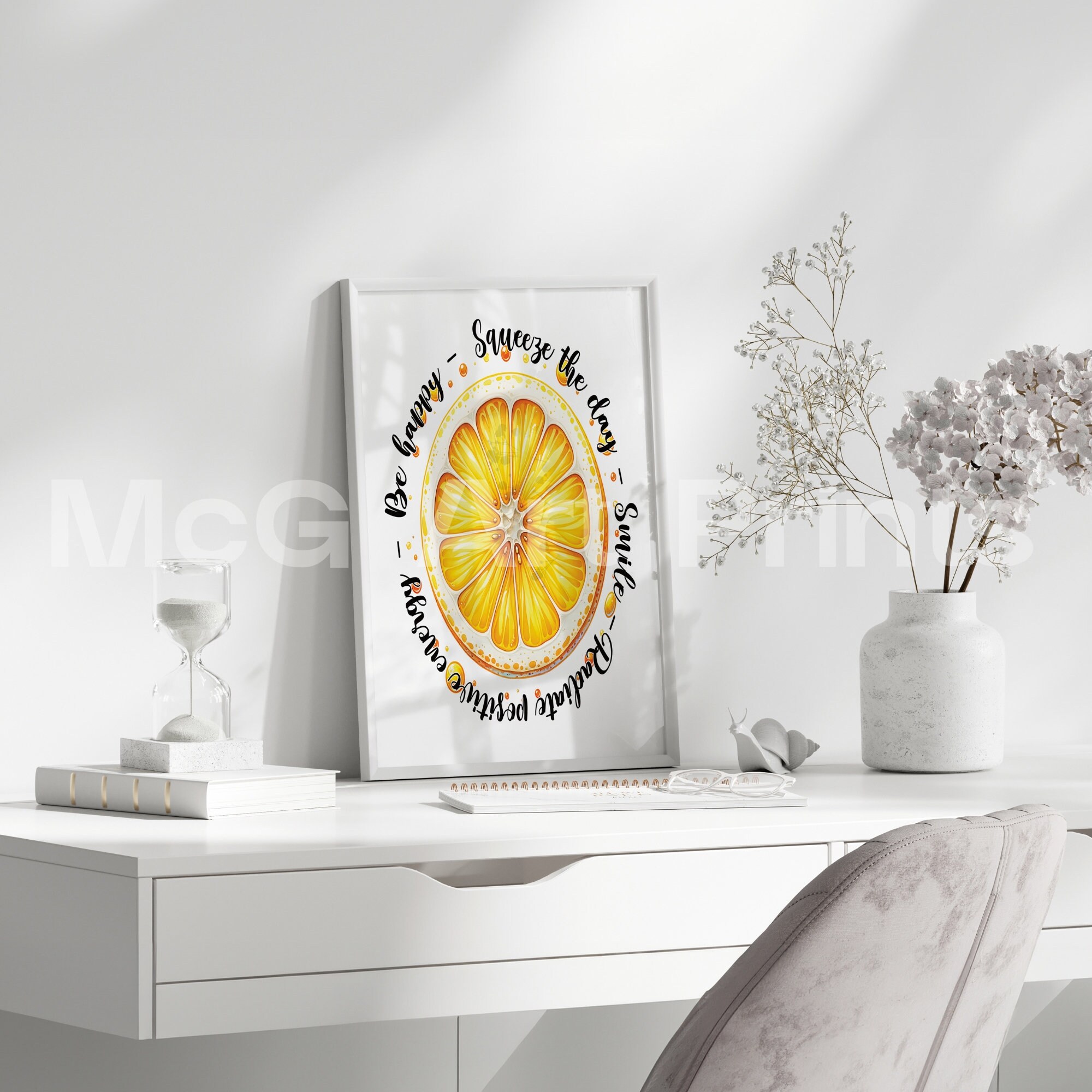 Squeeze the Day Circular Motivational Sayings Wall Art Print ...