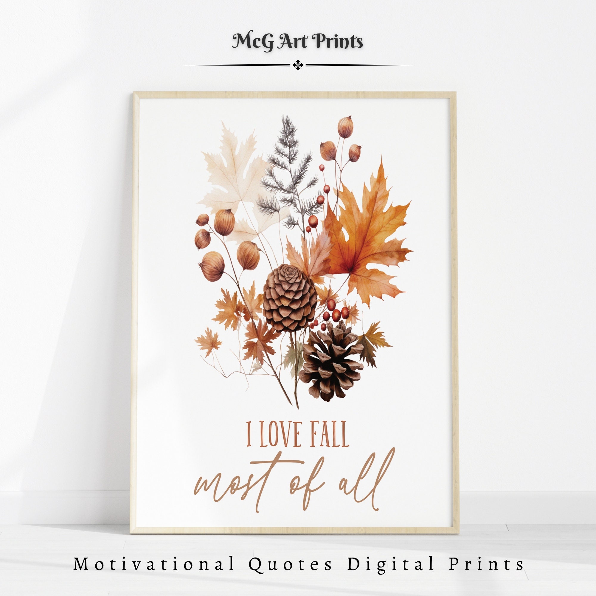 Fall Inspirational Quotes Wall Art Autumn Affirmation Decor Boho ...