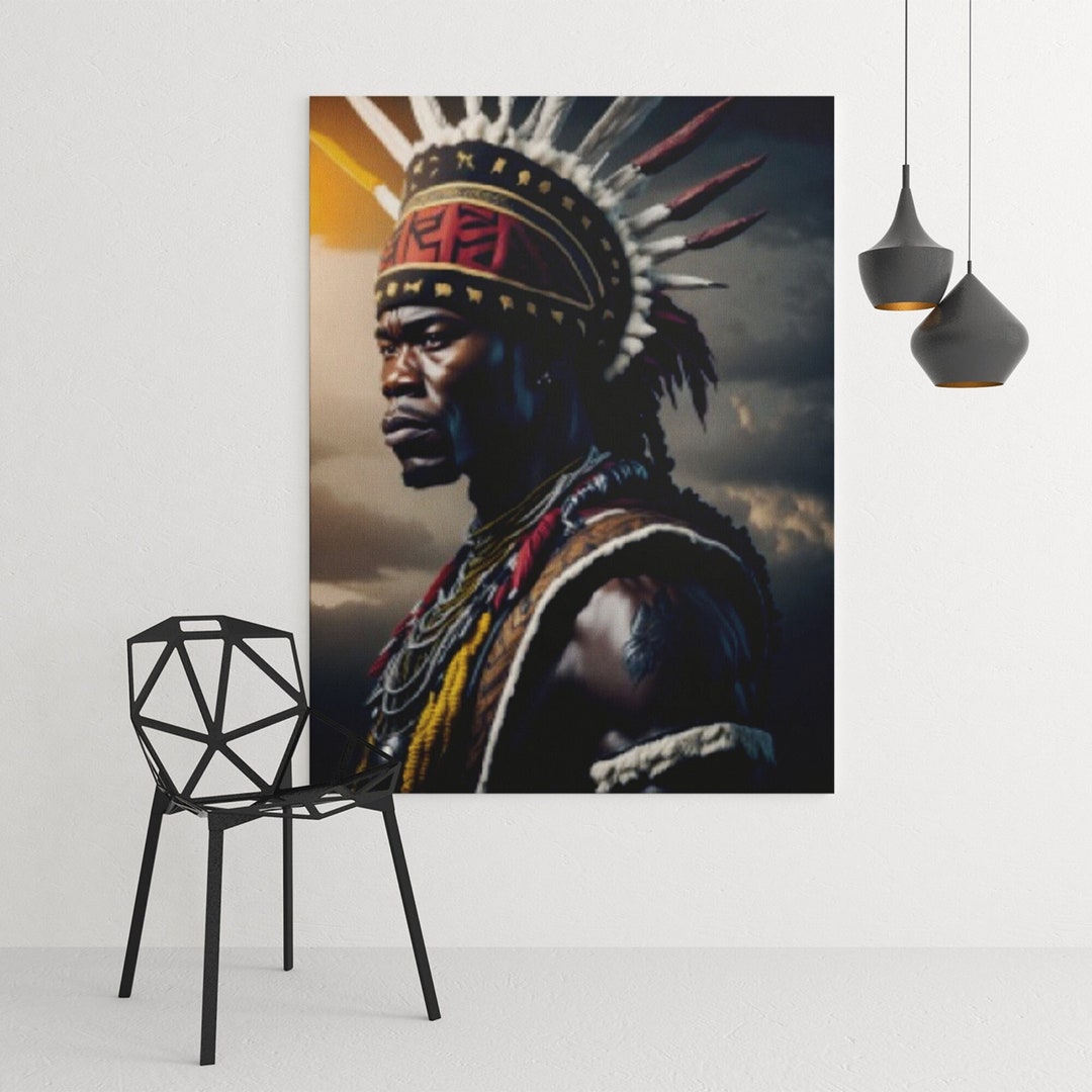 African Warrior Man Printable Wall Art Portraitposter - Etsy