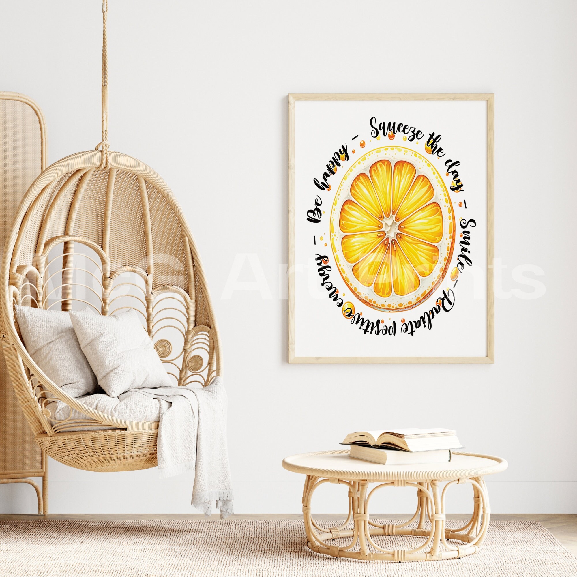 Squeeze the Day Circular Motivational Sayings Wall Art Print ...