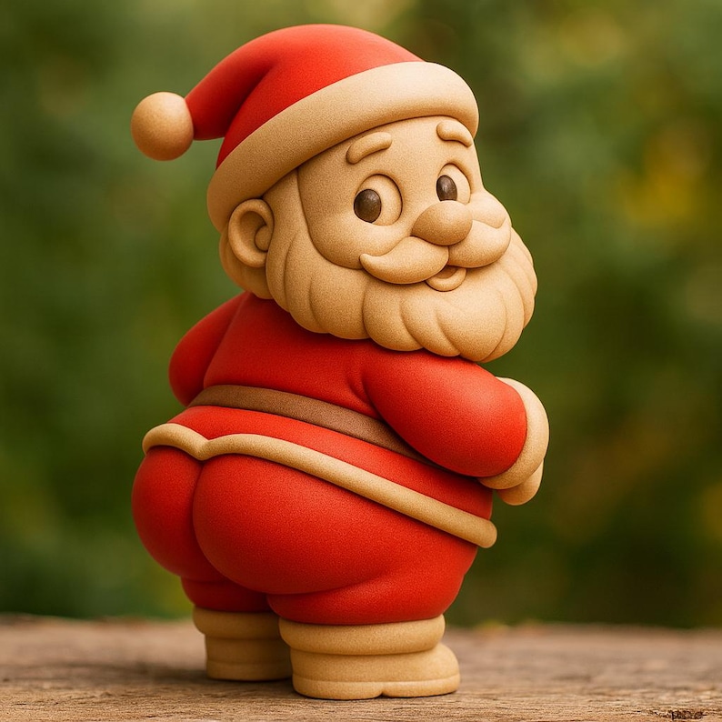 Funny Big Booty Santa Claus Figurine | 3D Print Holiday Decor (digital ...