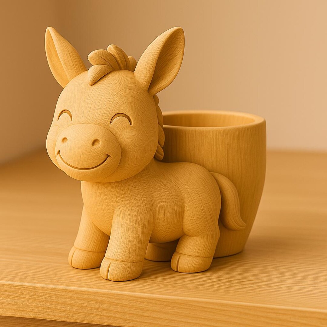 Happy Donkey Planter STL File . 3D Printable Succulent Pot (digital ...