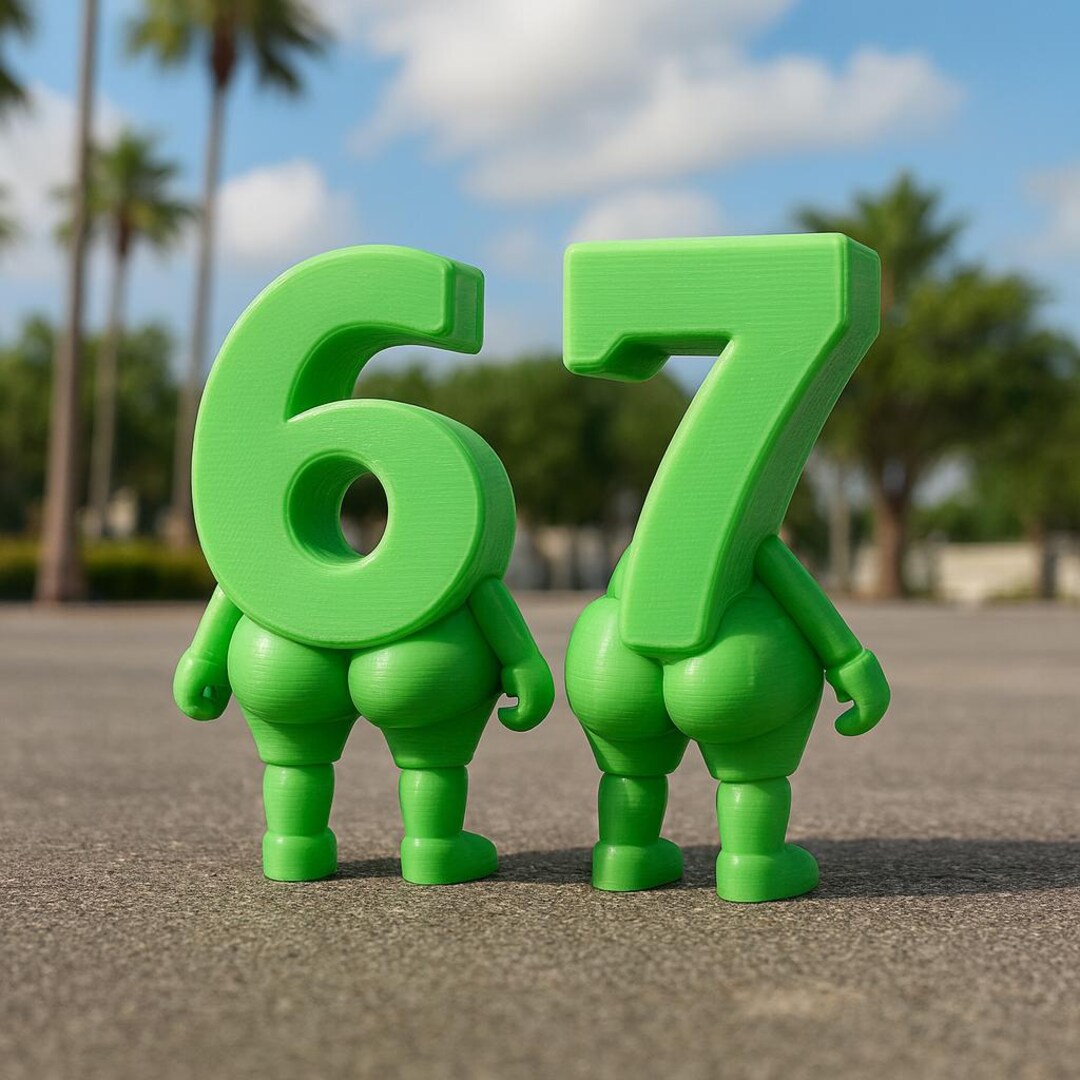 Funny Number 67 Figurines | Chunky Number Characters STL | 3D Printing ...