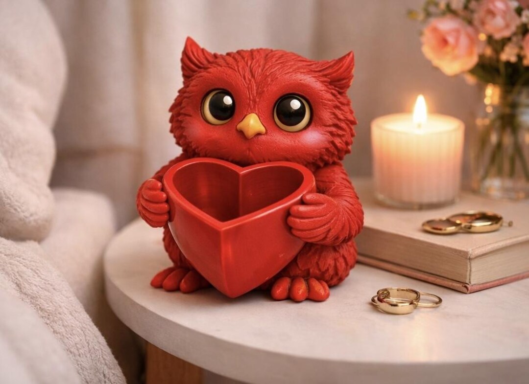 Owl Heart Planter STL | Valentine's Day Decor (digital File - Etsy
