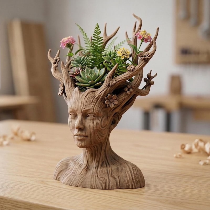 Woman Planter Stl - Etsy