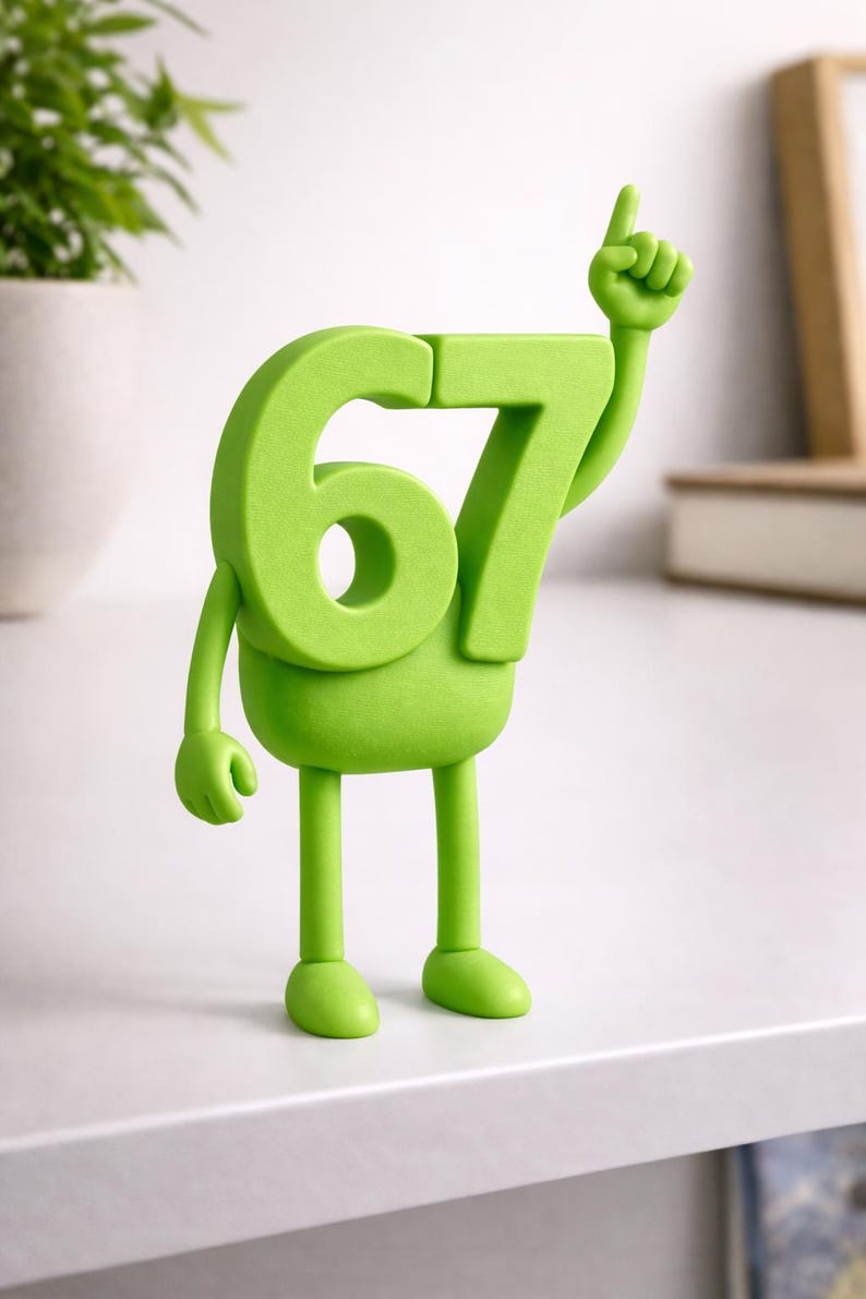 Number 67 Character Figures STL | 3D Printable Desk Decor (digital ...