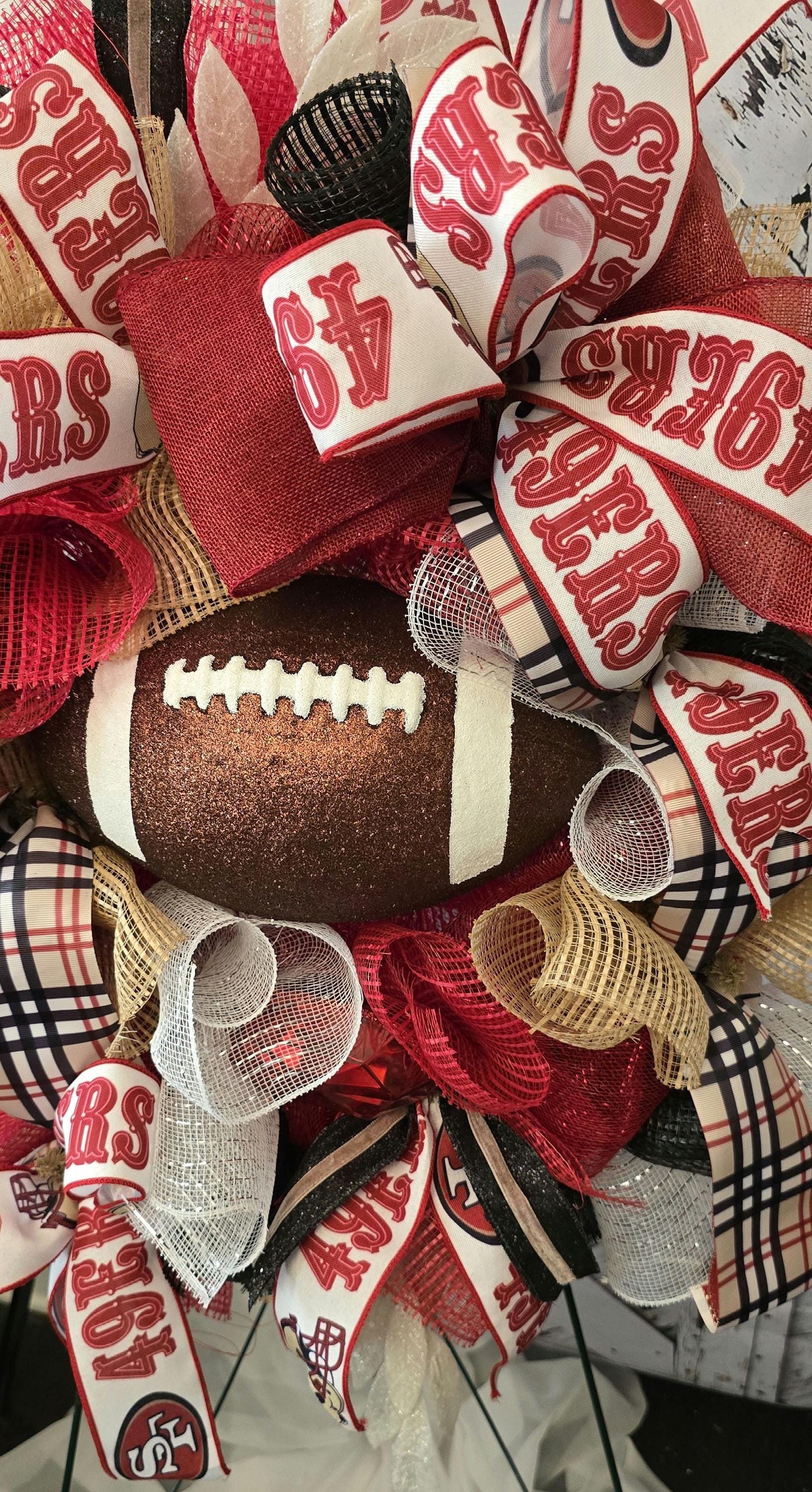 49er's Wreath, Football Wreath, Seasonal Wreath, NFL Inspired Wreath ...