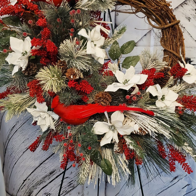 Cardinal Wreath - Etsy