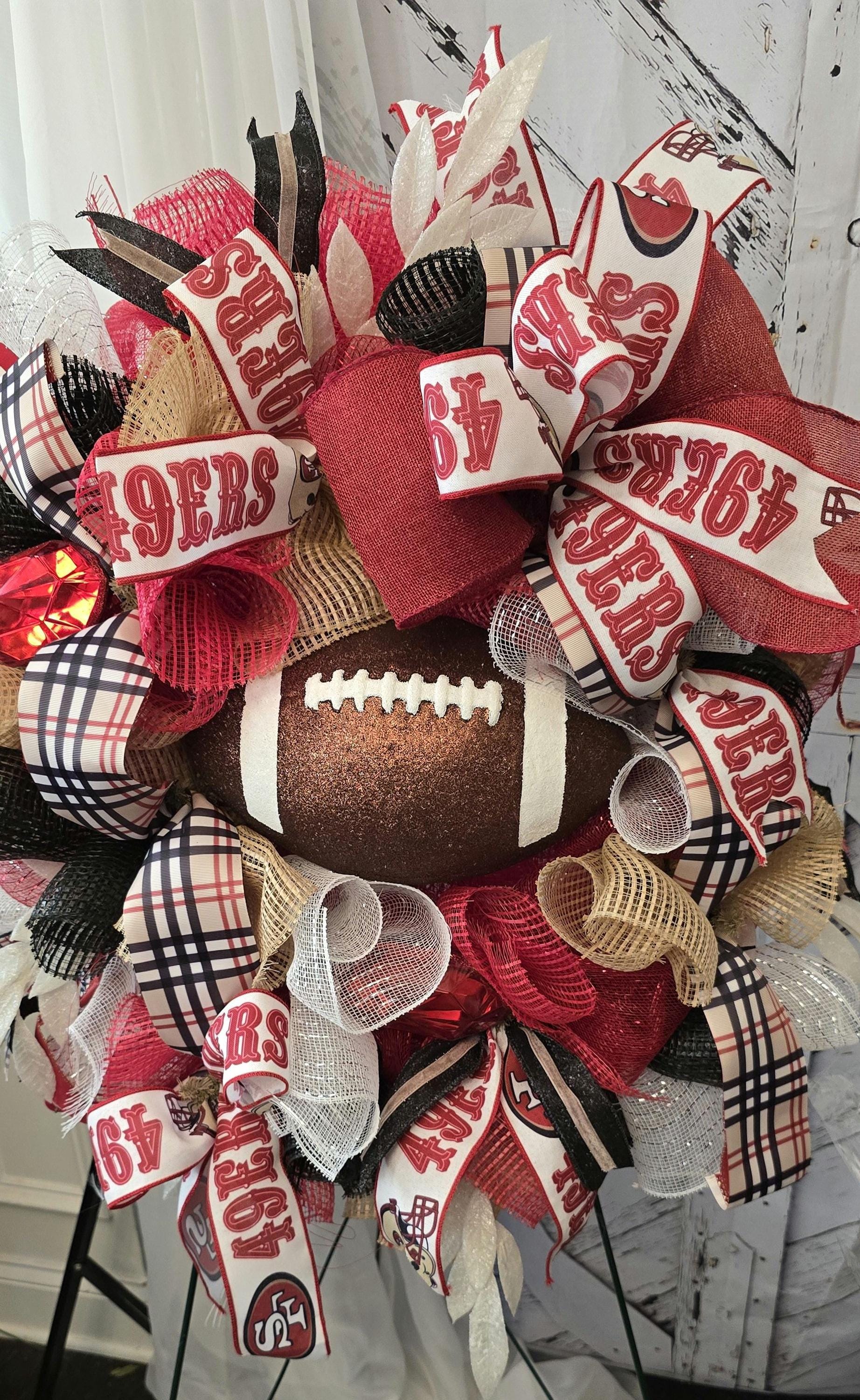 49er's Wreath, Football Wreath, Seasonal Wreath, NFL Inspired Wreath ...