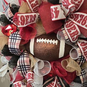 49er's Wreath, Football Wreath, Seasonal Wreath, NFL Inspired Wreath ...