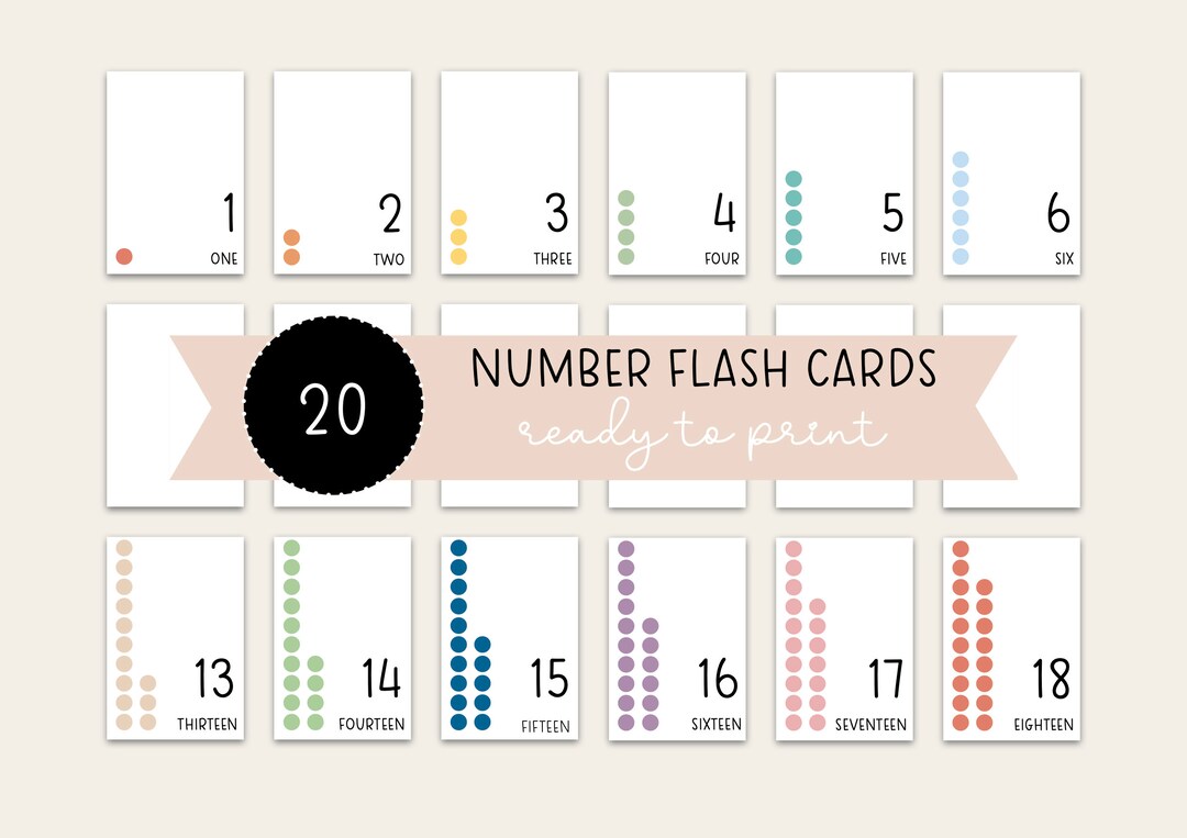 1-20 Montessori Numbers, Number Cards, Learning Materials, Montessori ...