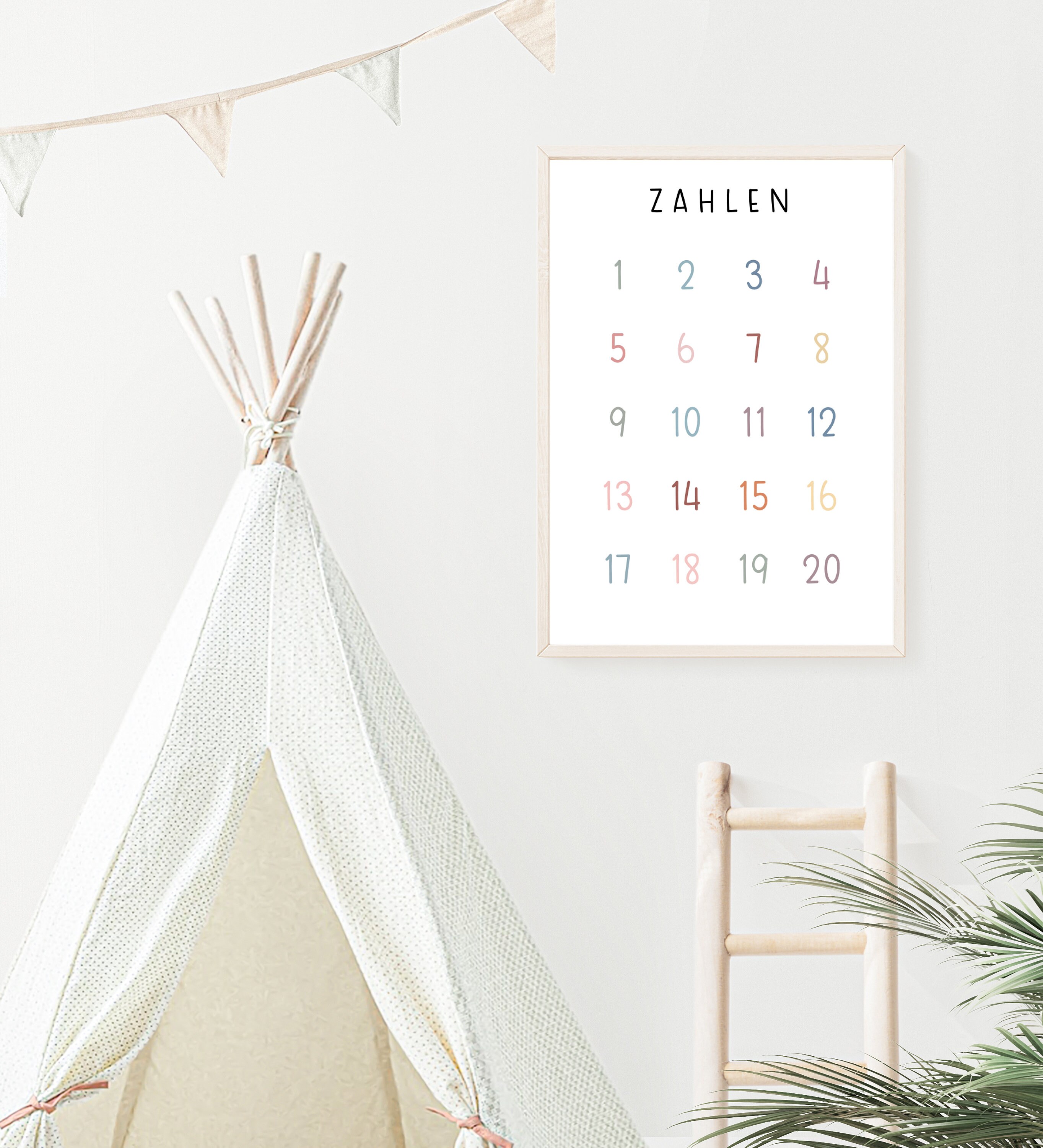 Numbers 1-20 POSTER Nursery Classroom Decor Printable Playroom Decor ...