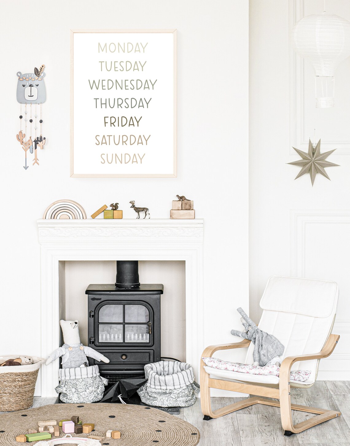 Days of the Week POSTER Nursery, Classroom Decor, Printable, Playroom ...