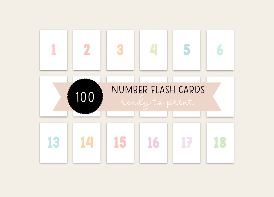 1-100 Montessori Cards, Number Cards, Learning Materials for Children ...