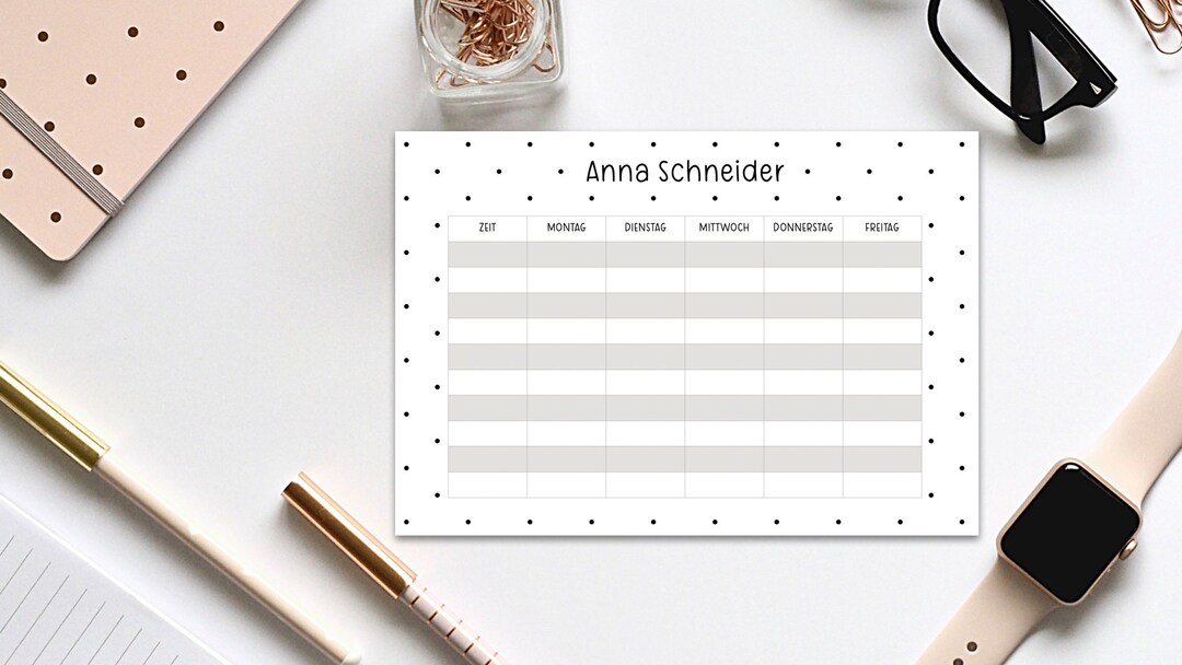 Personalized Timetable for Children, Printable Timetable, PDF File for ...