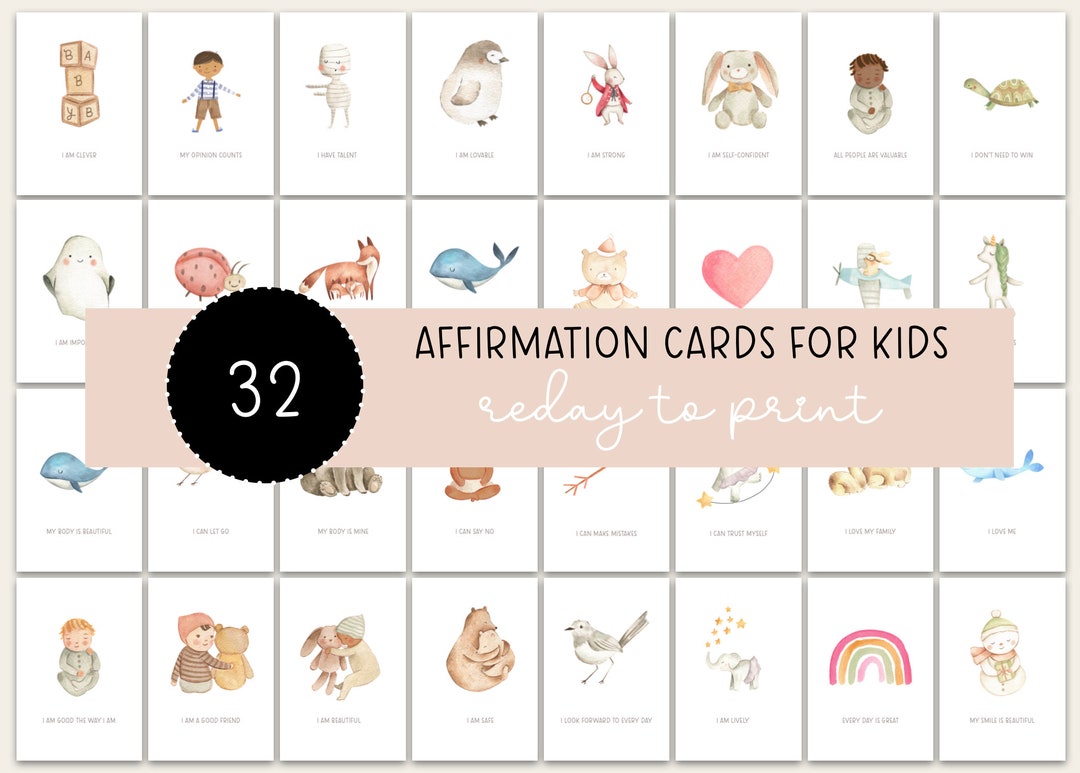 32 Affirmation Cards for Children, Encouragement Cards for Children ...