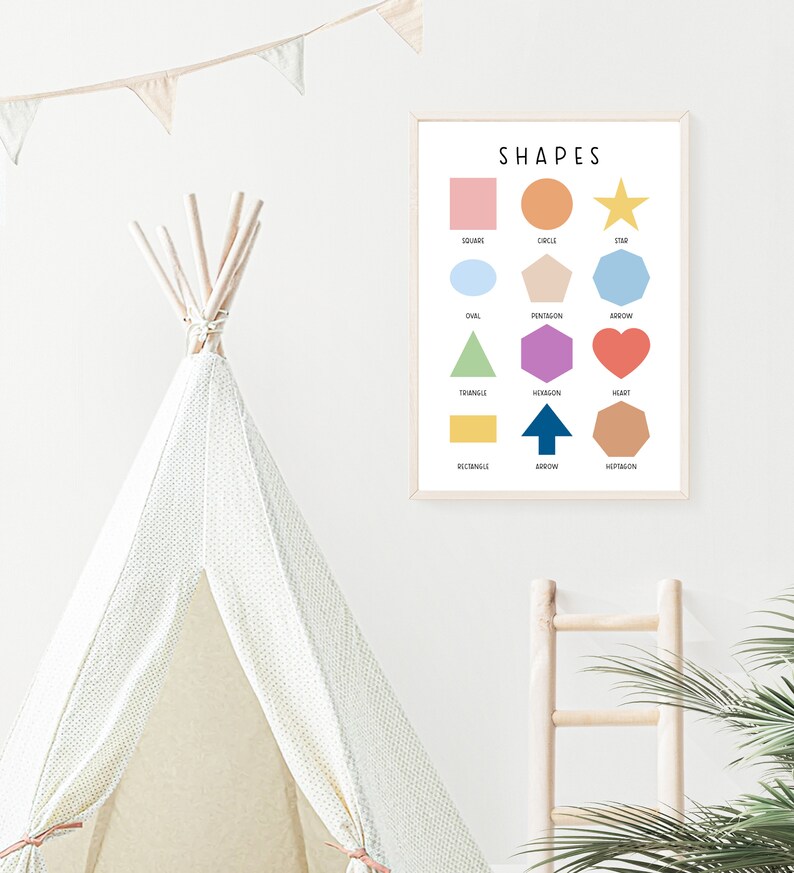 Shapes POSTER Nursery Classroom Decor Printable Playroom - Etsy