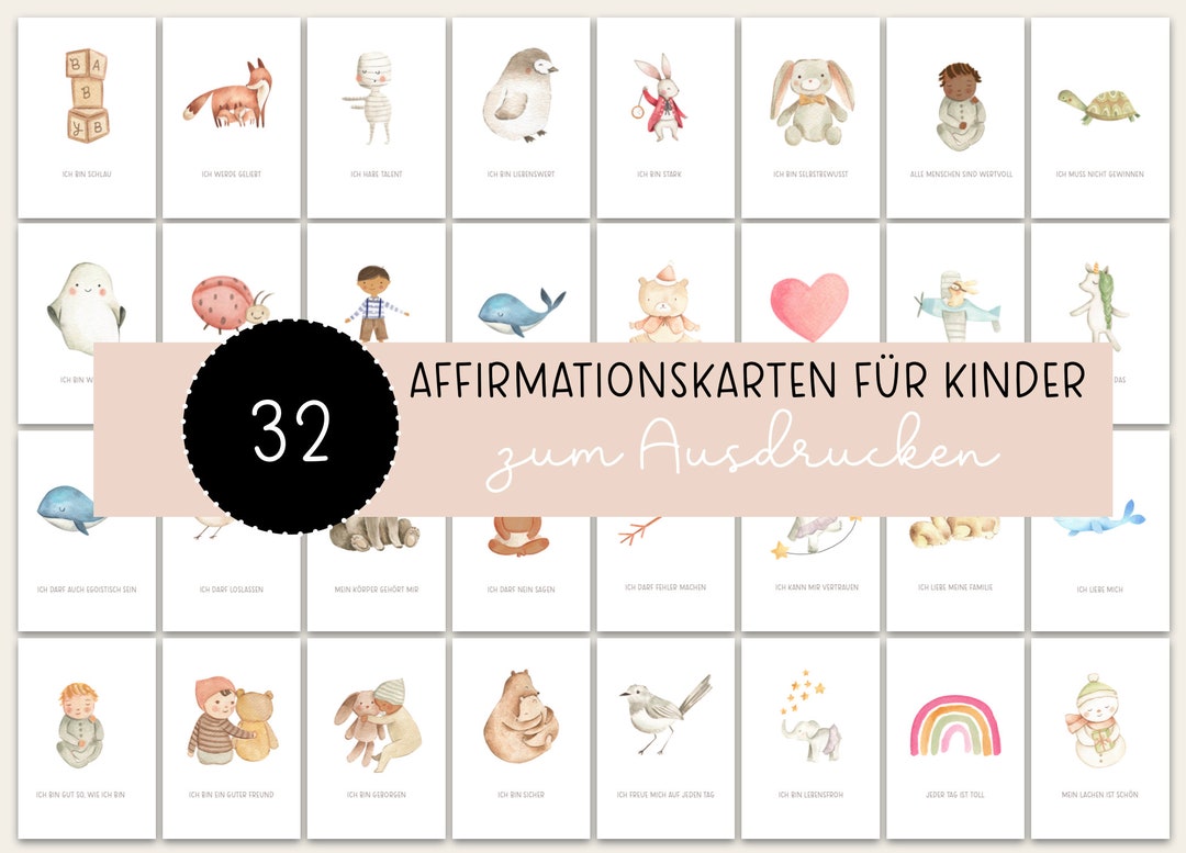 32 Affirmation Cards for Children, Encouragement Cards for Children ...