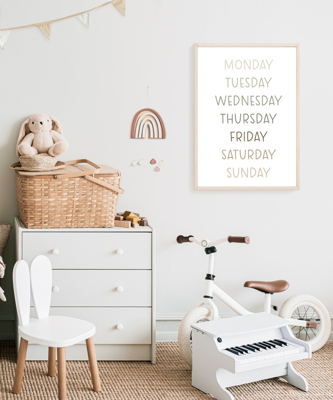 Days of the Week POSTER Nursery, Classroom Decor, Printable, Playroom ...