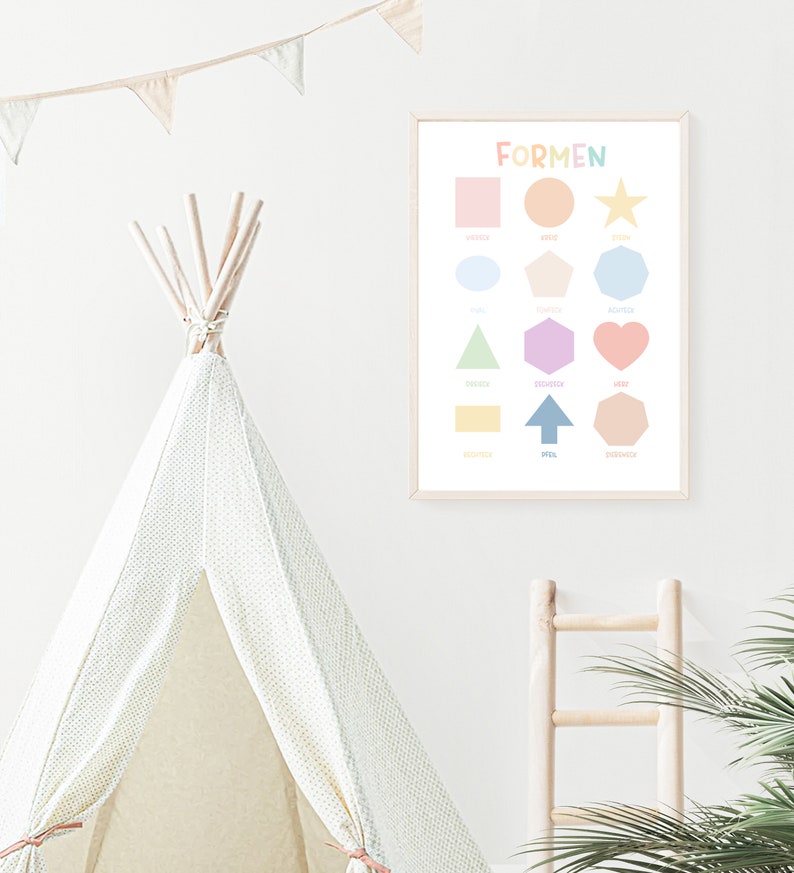 Shapes POSTER Nursery, Classroom Decor, Printable, Playroom Decor ...