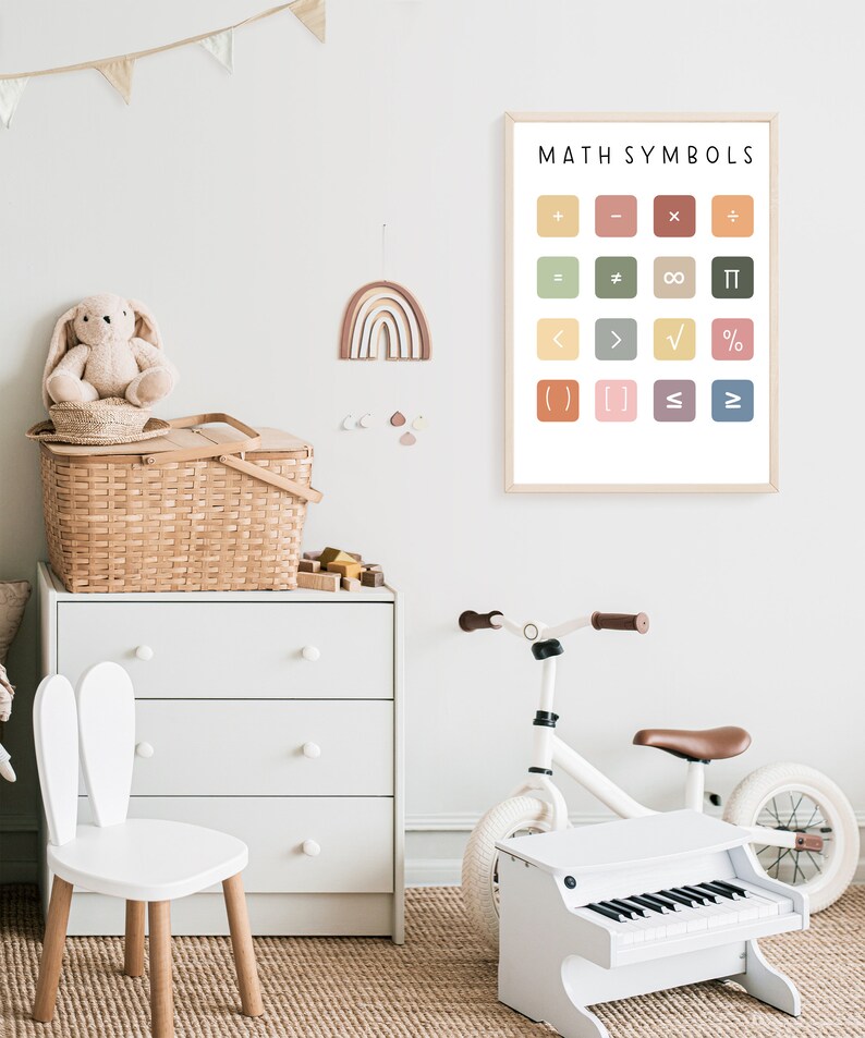 Math Symbols POSTER Nursery, Classroom Decor, Printable, Playroom Decor ...