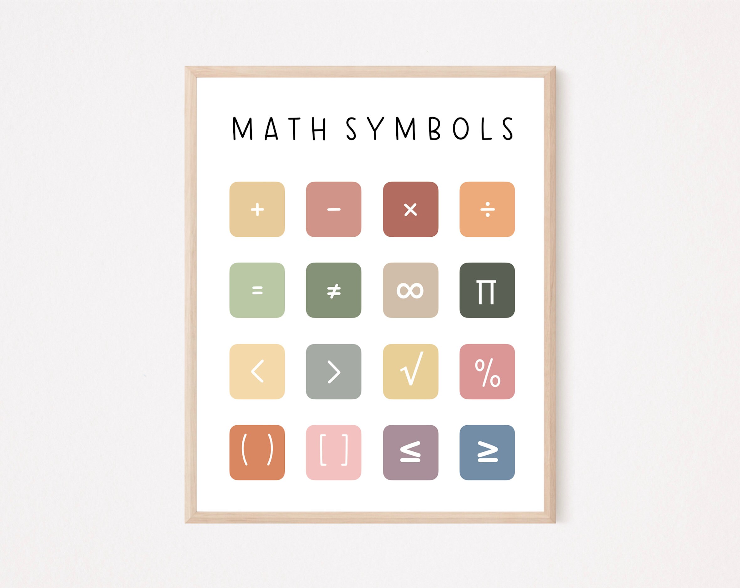 Math Symbols POSTER Nursery, Classroom Decor, Printable, Playroom Decor ...