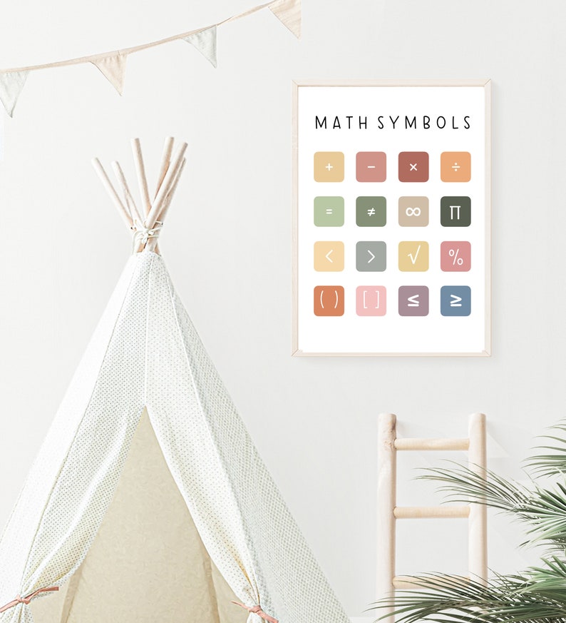 Math Symbols POSTER Nursery Classroom Decor Printable - Etsy