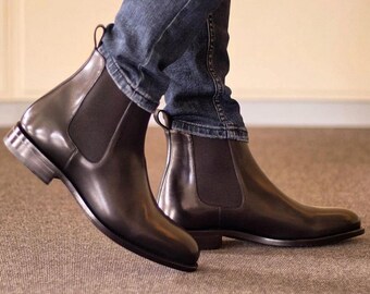 Pure Handmade Leather Stylish Chelsea Boots for Men's Gifts for Him - Etsy