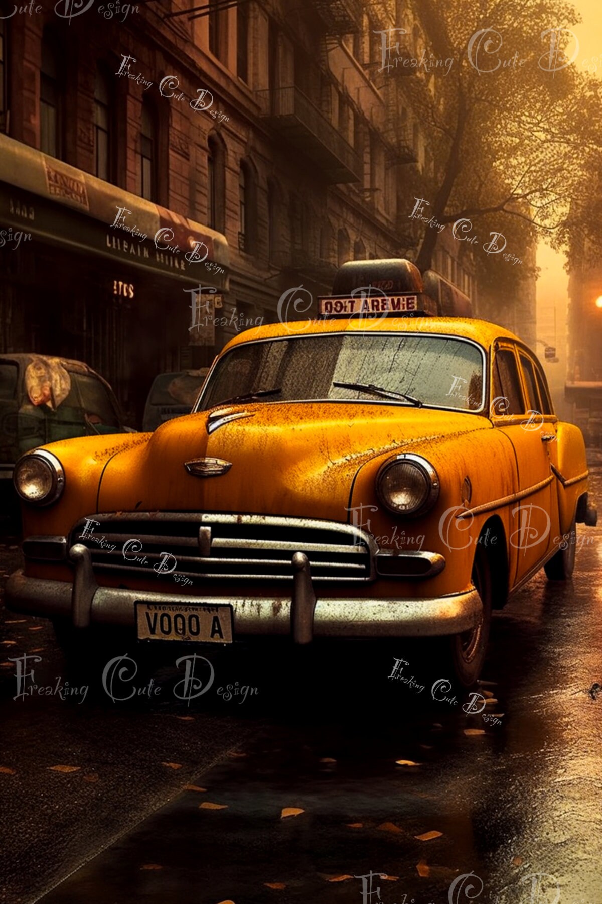 Vintage Taxi Cab Poster #01 | City Poster | 1970s Poster | AI Generated ...