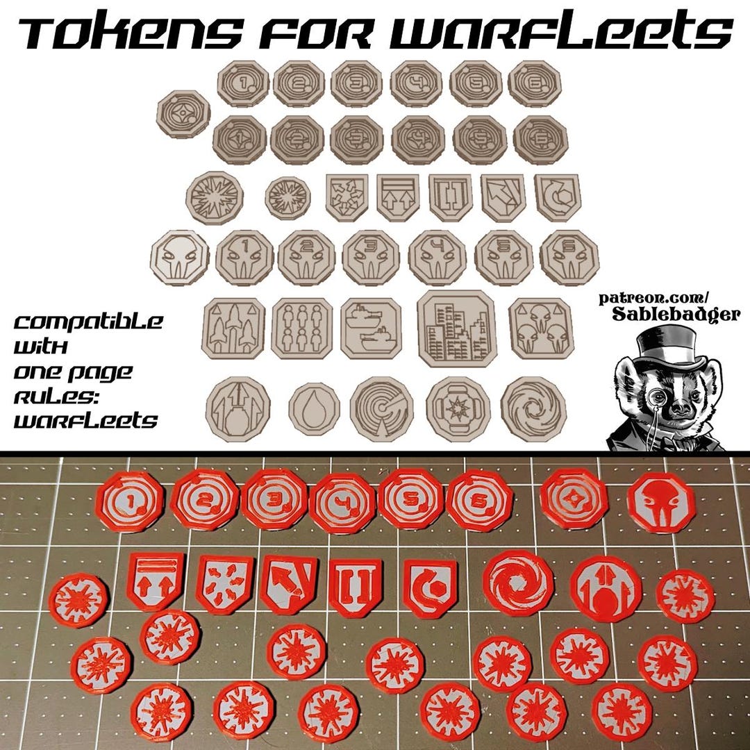 Warfleets Token Set: 30-piece OPR Space Battle Wargame - FDM Printed ...