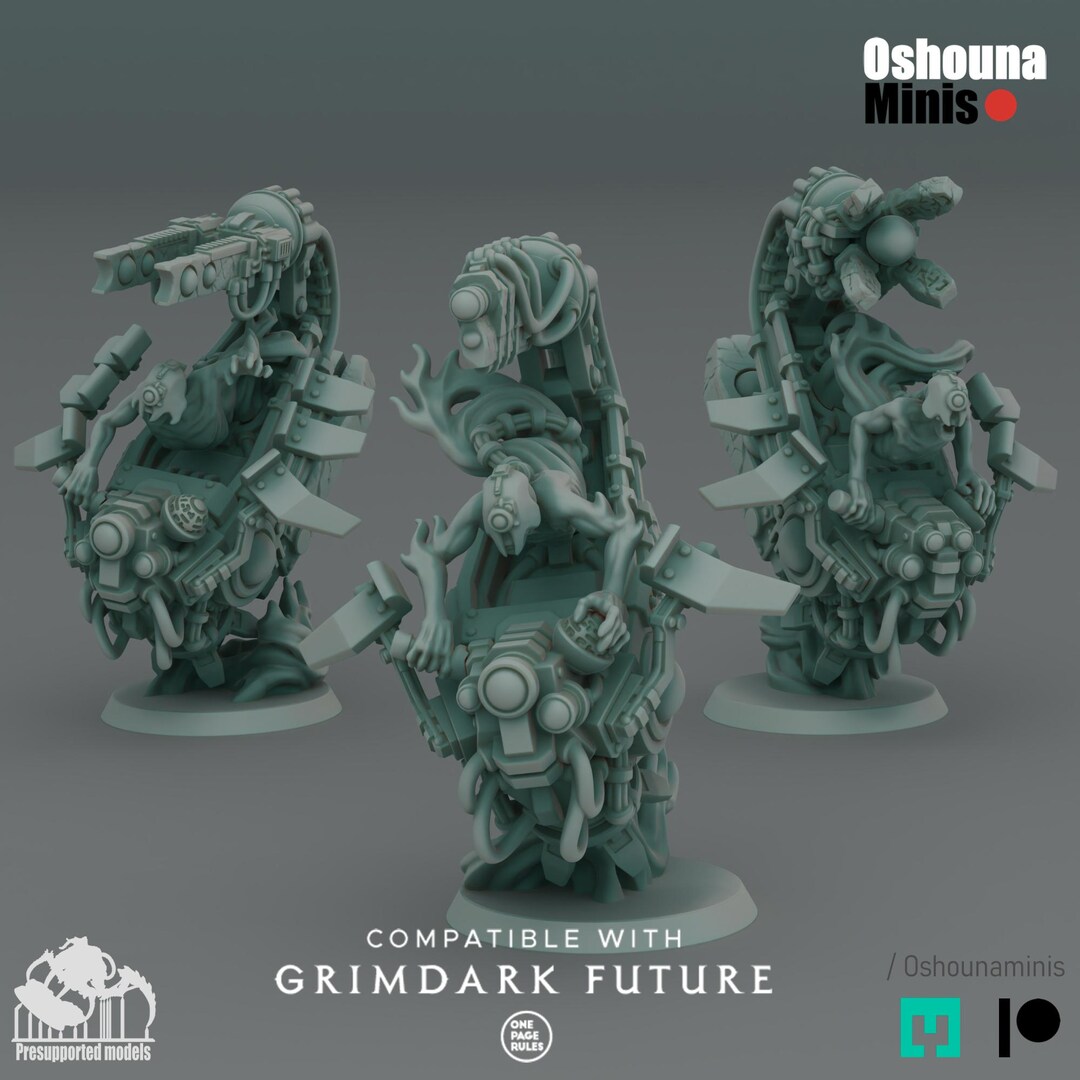 Doomed Empire Doom Bikes: 3D Printed Resin Sci-fi Miniatures - 32mm ...