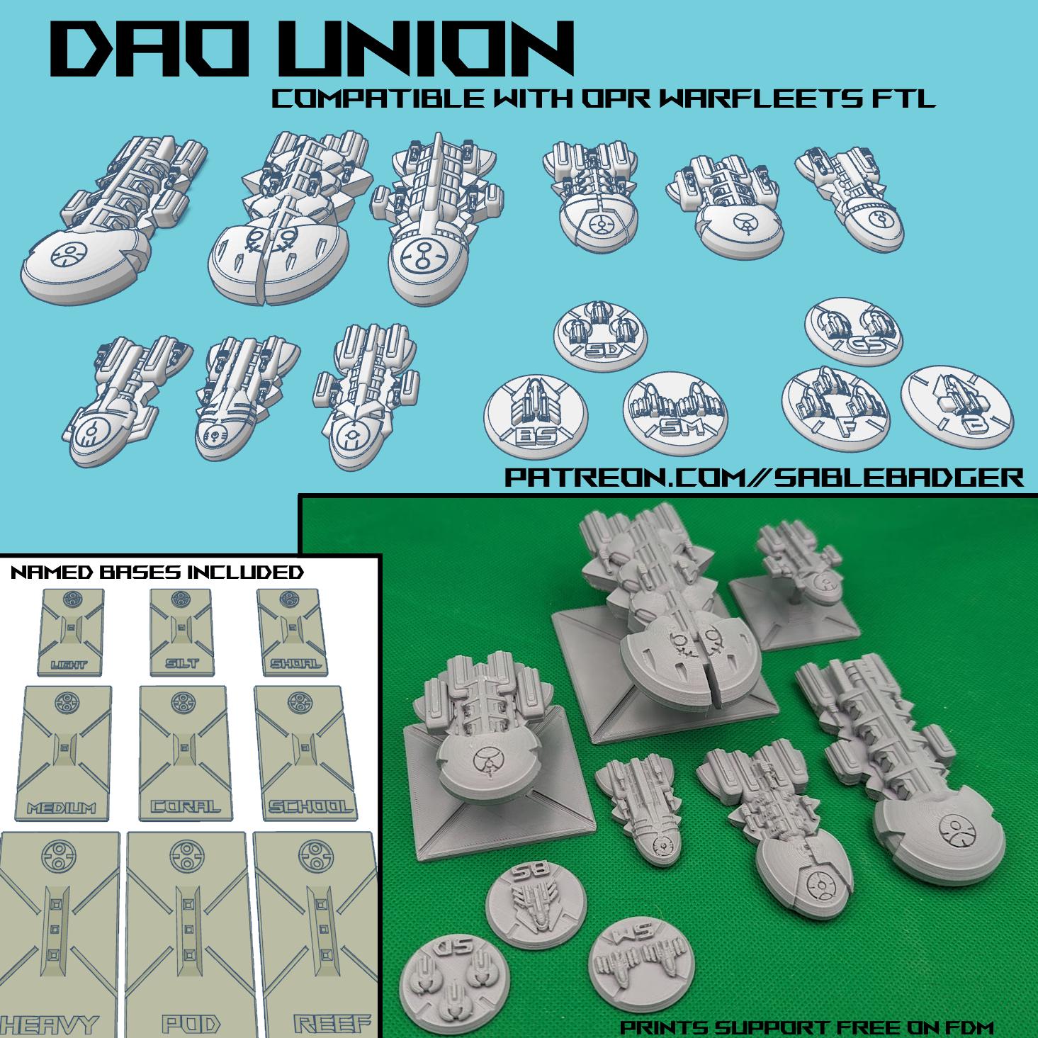 DAO Union Fleet – Warfleets-compatible Miniatures – Fighter, Bomber ...