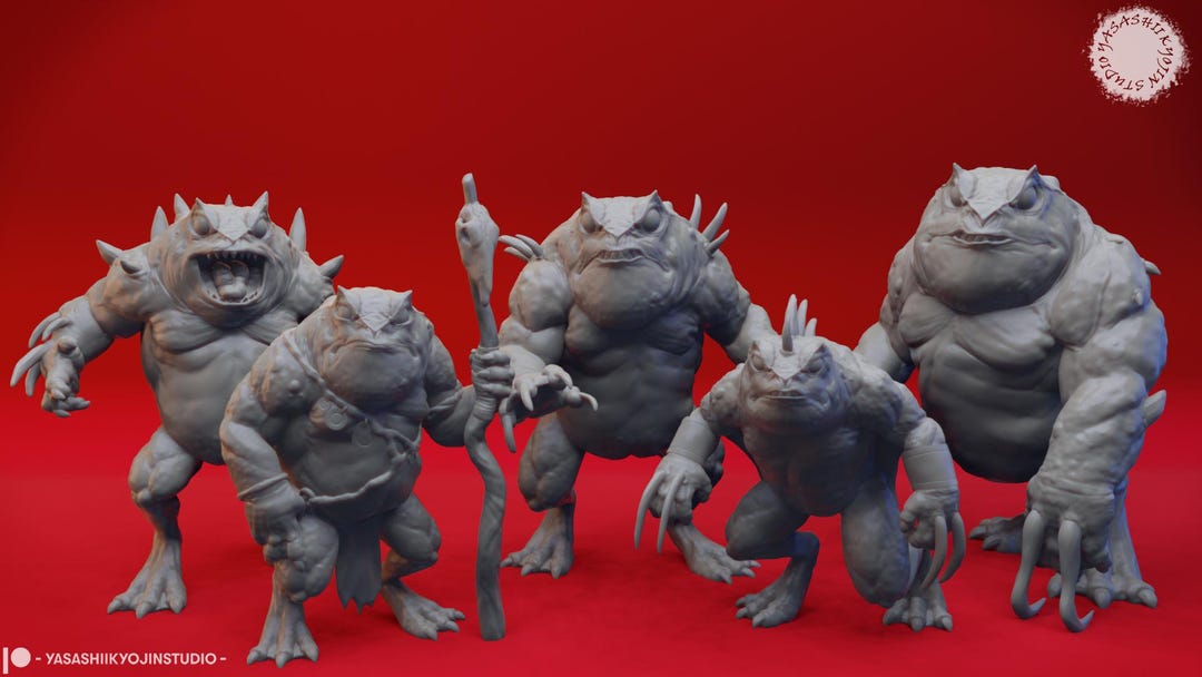 Slaad Mob Frogmen Resin Miniatures: Dnd Tabletop RPG - 5 Poses - Etsy