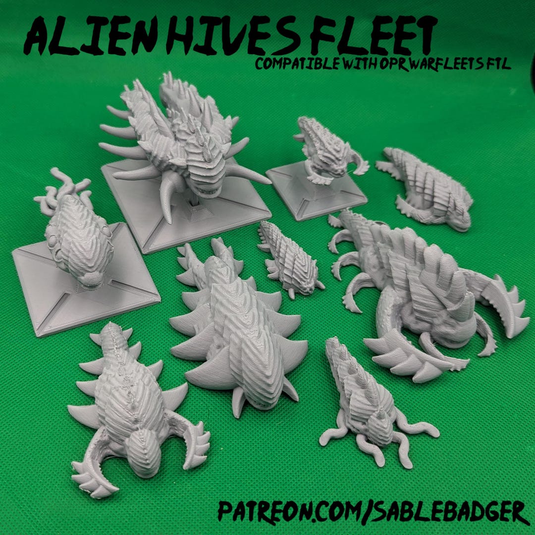 Alien Hives Starship Miniatures: OPR Warfleets Compatible - FDM or ...