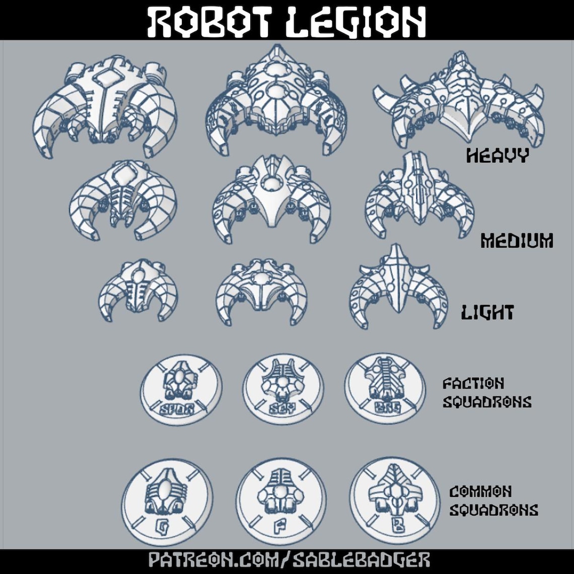 Robot Legion Starship Miniatures: OPR Warfleets Compatible - FDM or ...