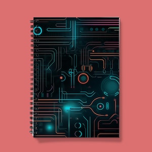 Futuristic Tech Journal - Digital Circuit Patterns, Sci-fi Aesthetic ...