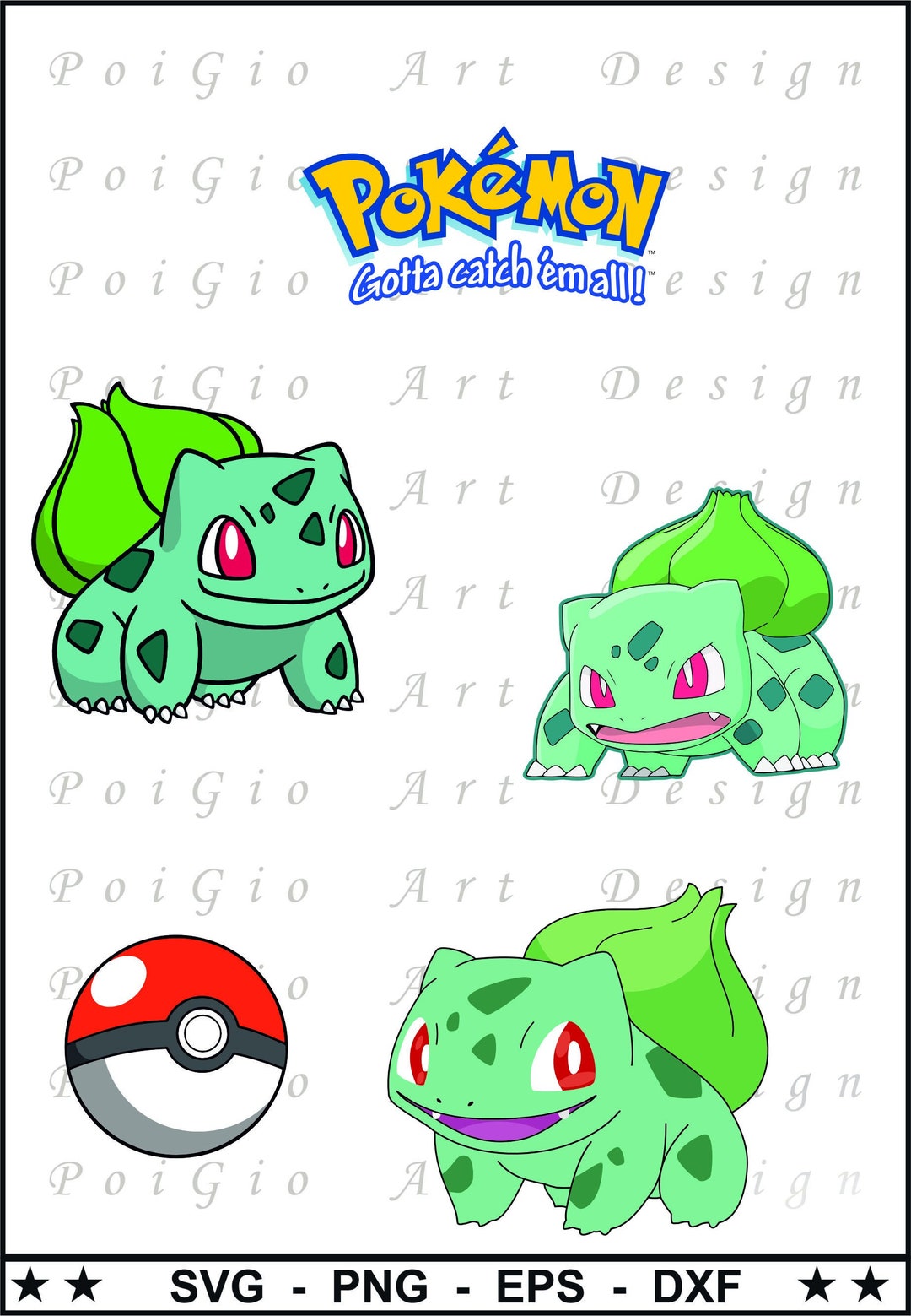 Pokemon Bulbasaur Svg Png Dxf Eps - Etsy